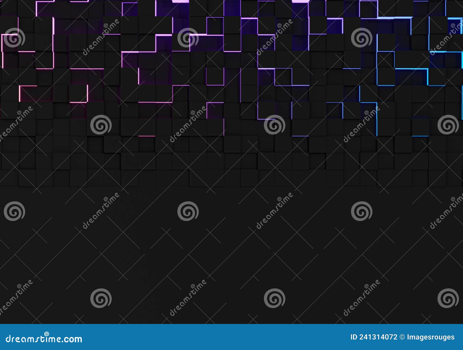 Wall Cubes with Gradients Lights. Tech Background with Copy Space Stock ...