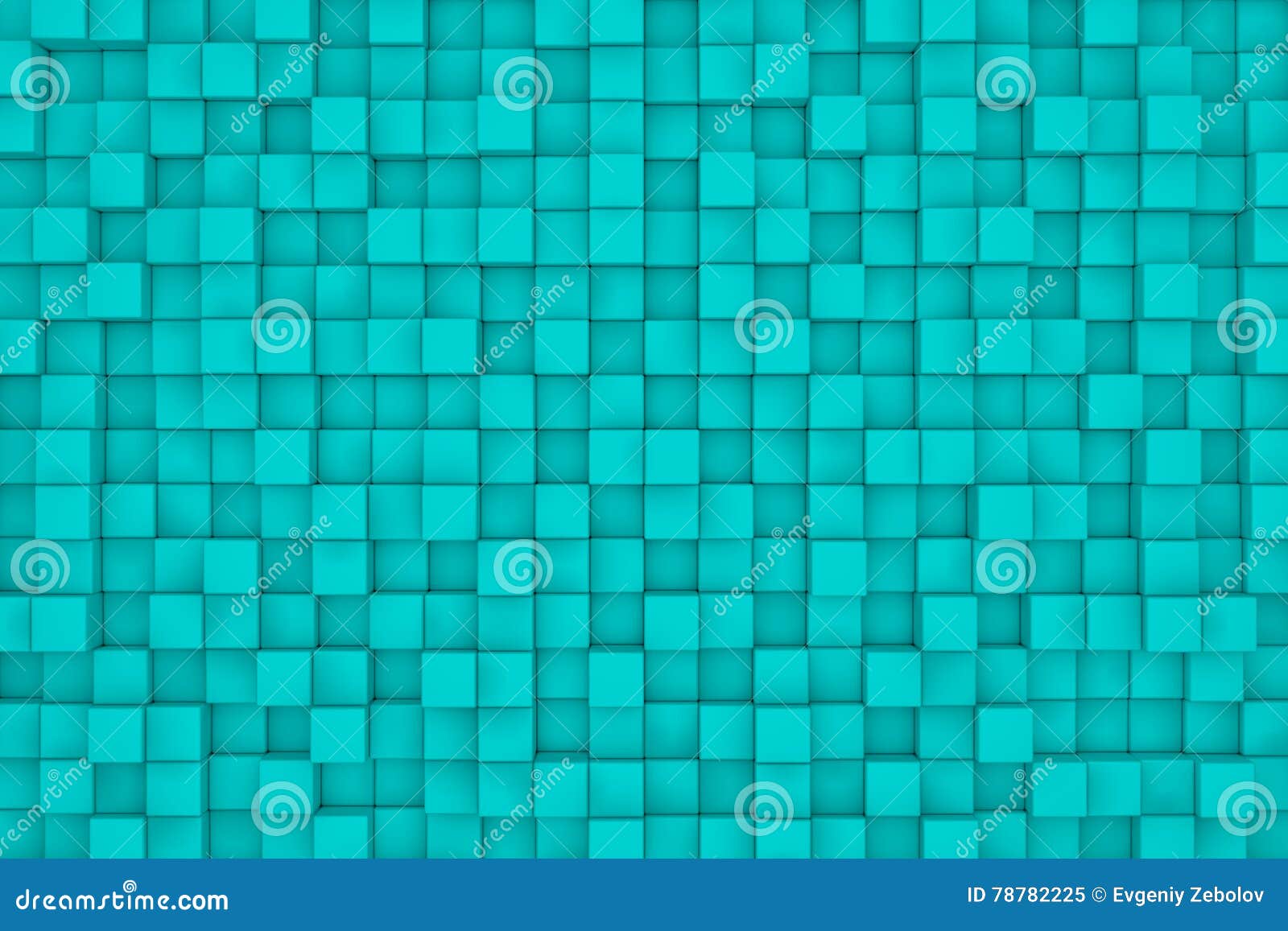 Wall of cyan cubes stock illustration. Illustration of background ...