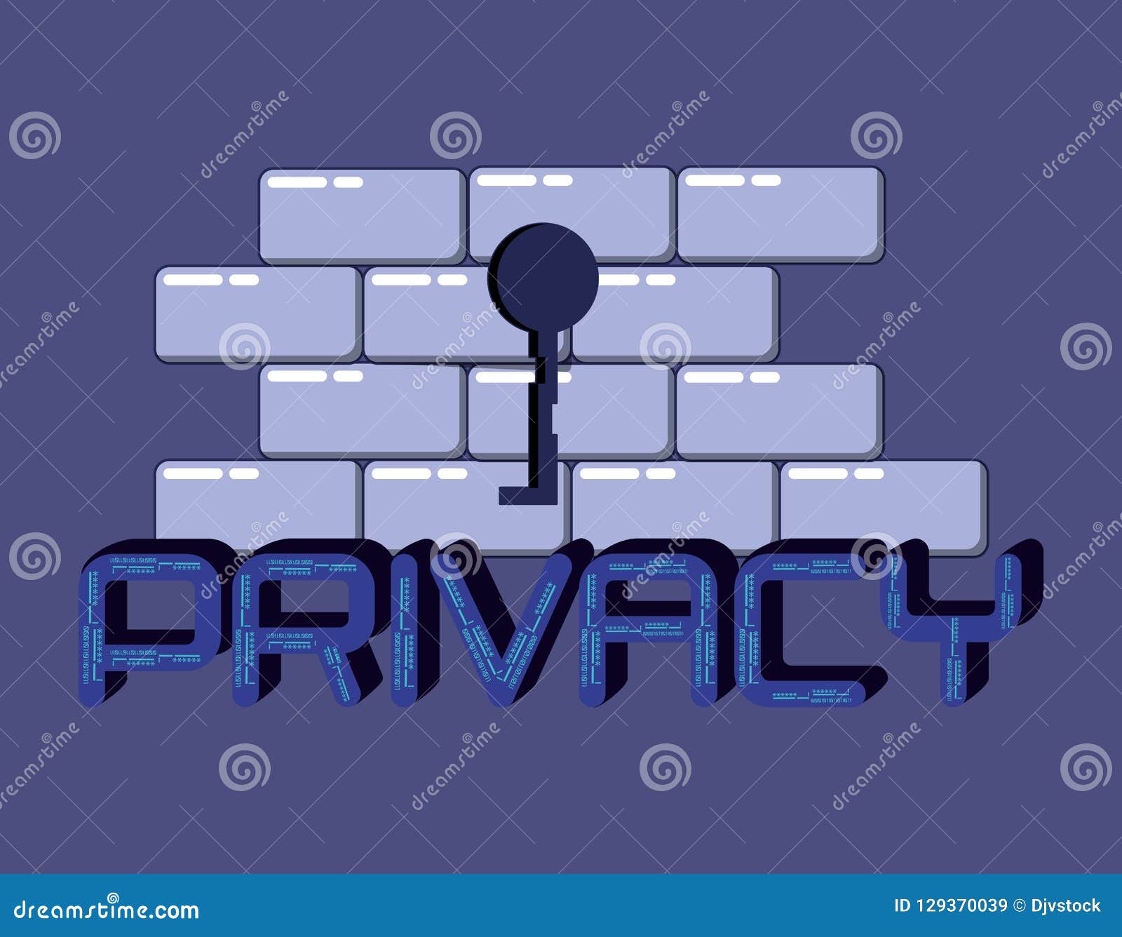 Wall data privacy icon stock vector. Illustration of pictogram - 129370039
