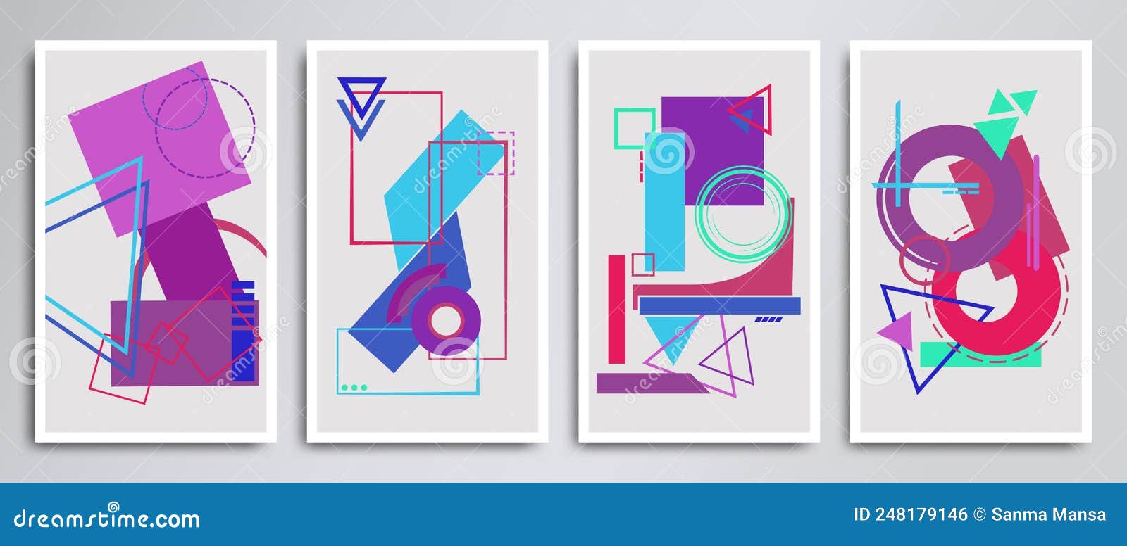 Wall Decor Art - 2 stock vector. Illustration of geometry - 248179146