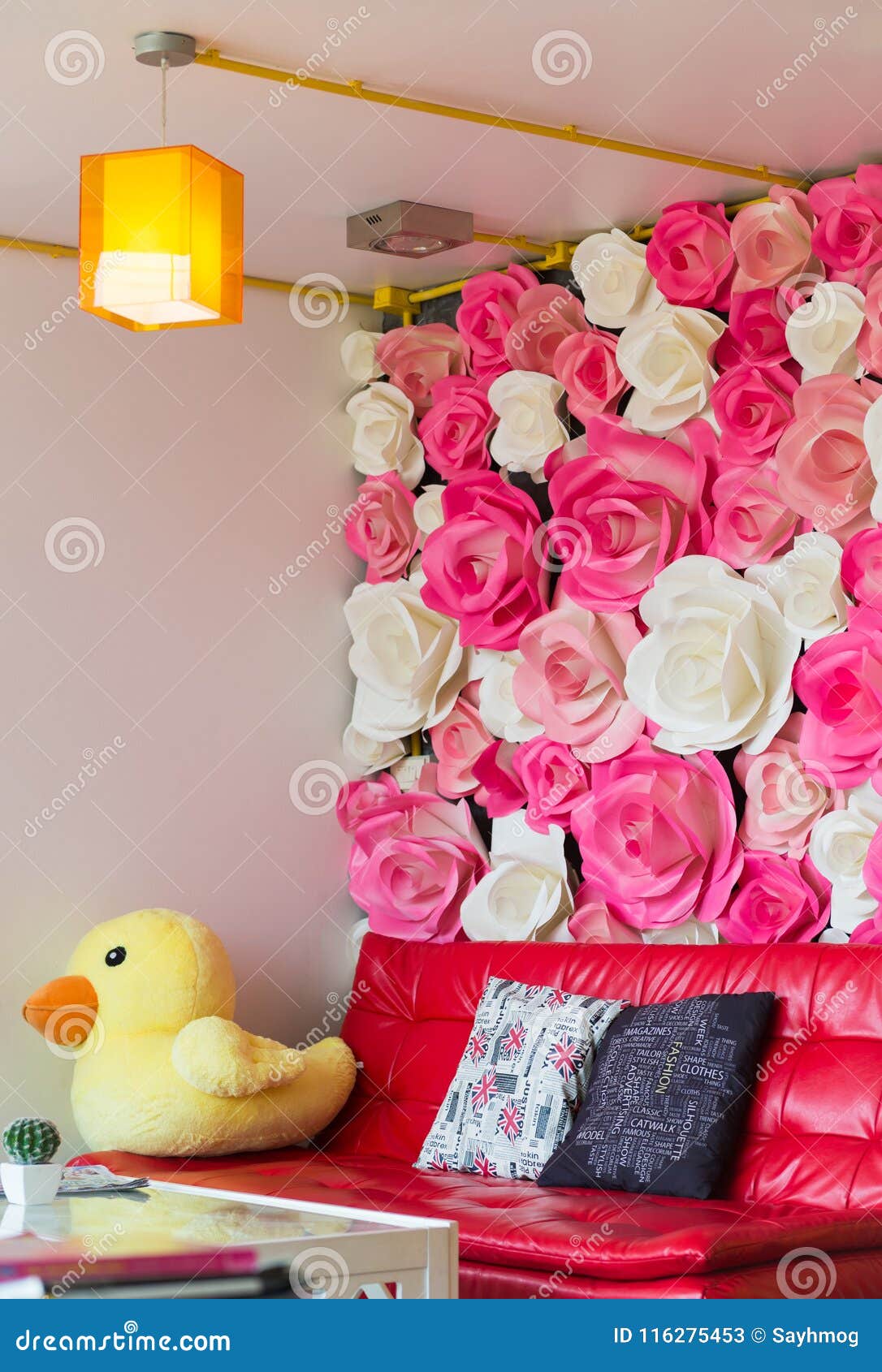 Wall Decorated of Big Flower, Shop Interior Stock Image - Image of rose ...