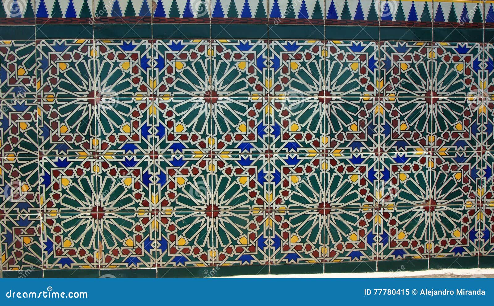 Wall Decorated with Ceramic with Arabic Design Stock Image - Image of ...