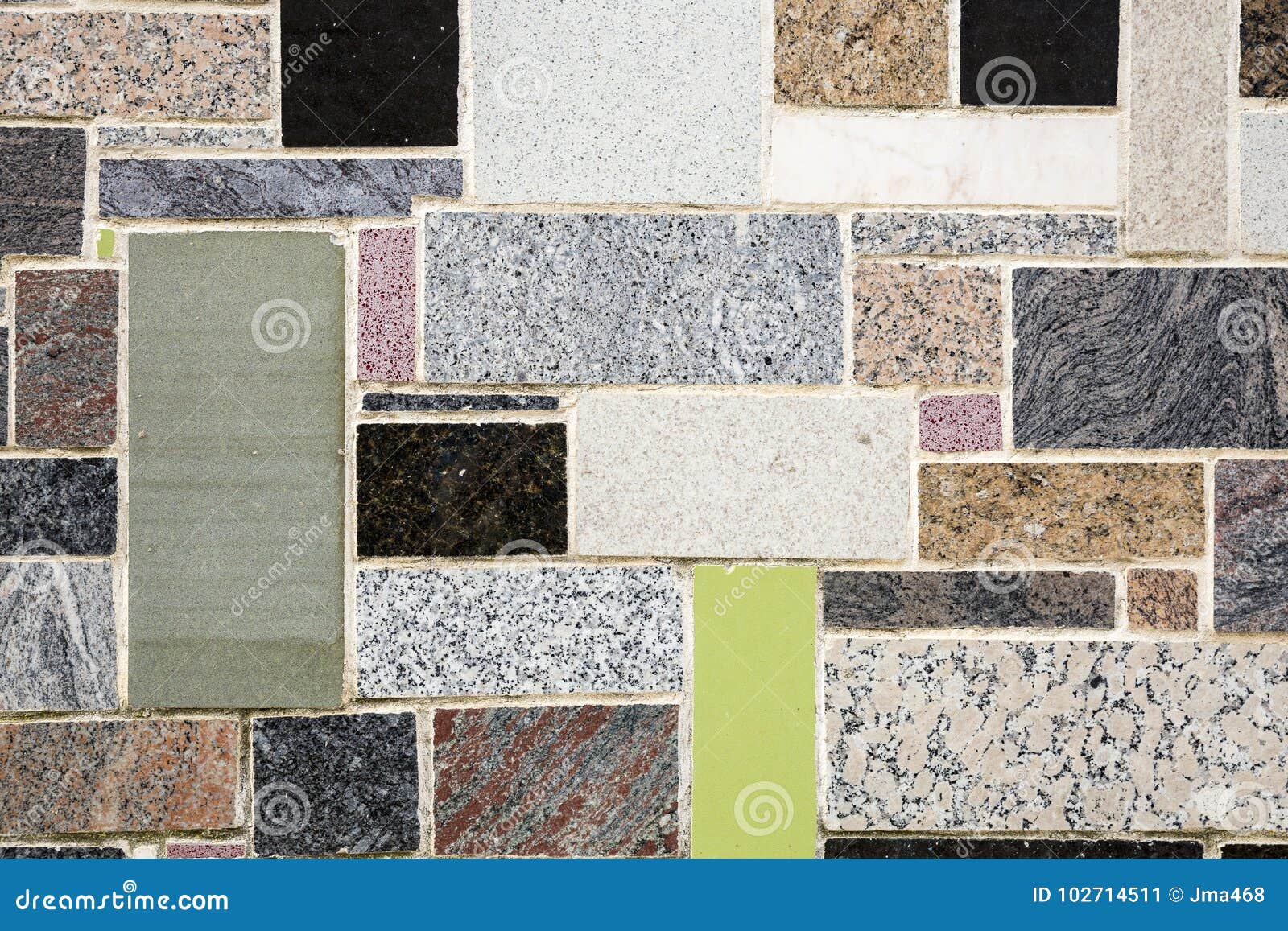 Wall Decorated with Colourful Marble Stone Pieces Stock Image - Image ...
