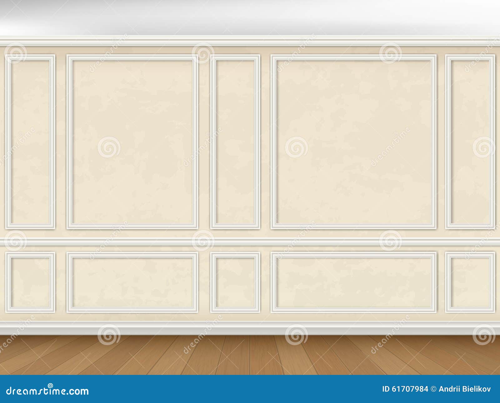 Wall Decorated Panel Mouldings in Classic Style Stock Vector ...