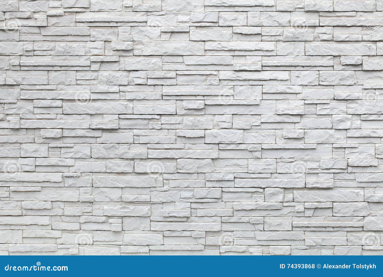 Wall Decorated of White Stones Stock Photo - Image of exterior ...