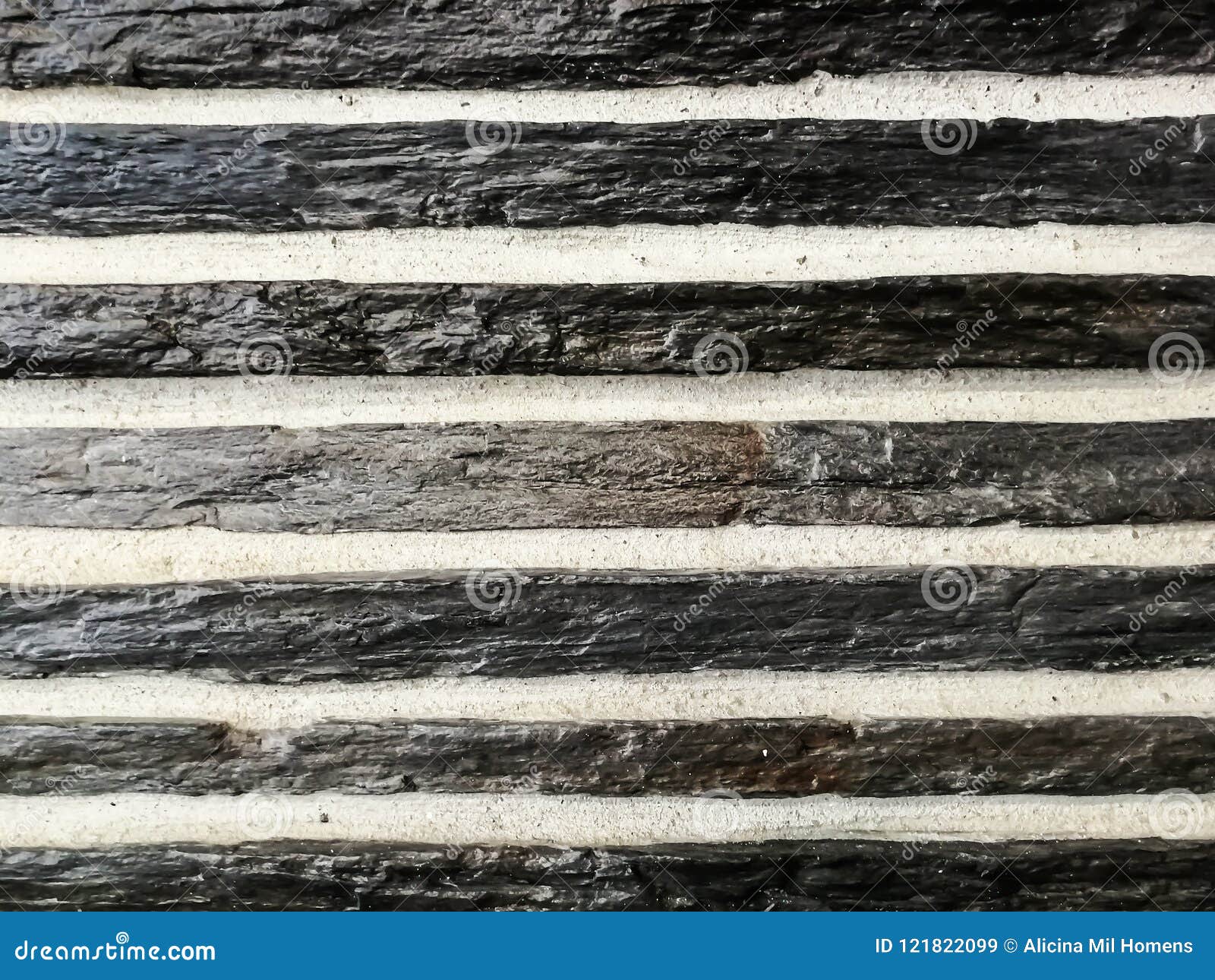 Wall Decoration with Aligned Stone Strips Stock Image - Image of clean ...