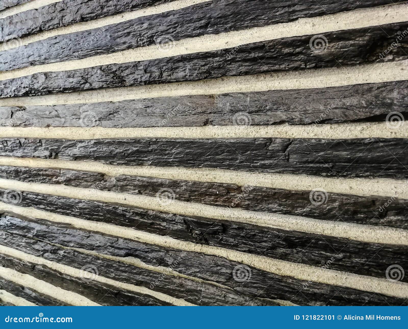 Wall Decoration with Aligned Stone Strips Stock Image - Image of ...