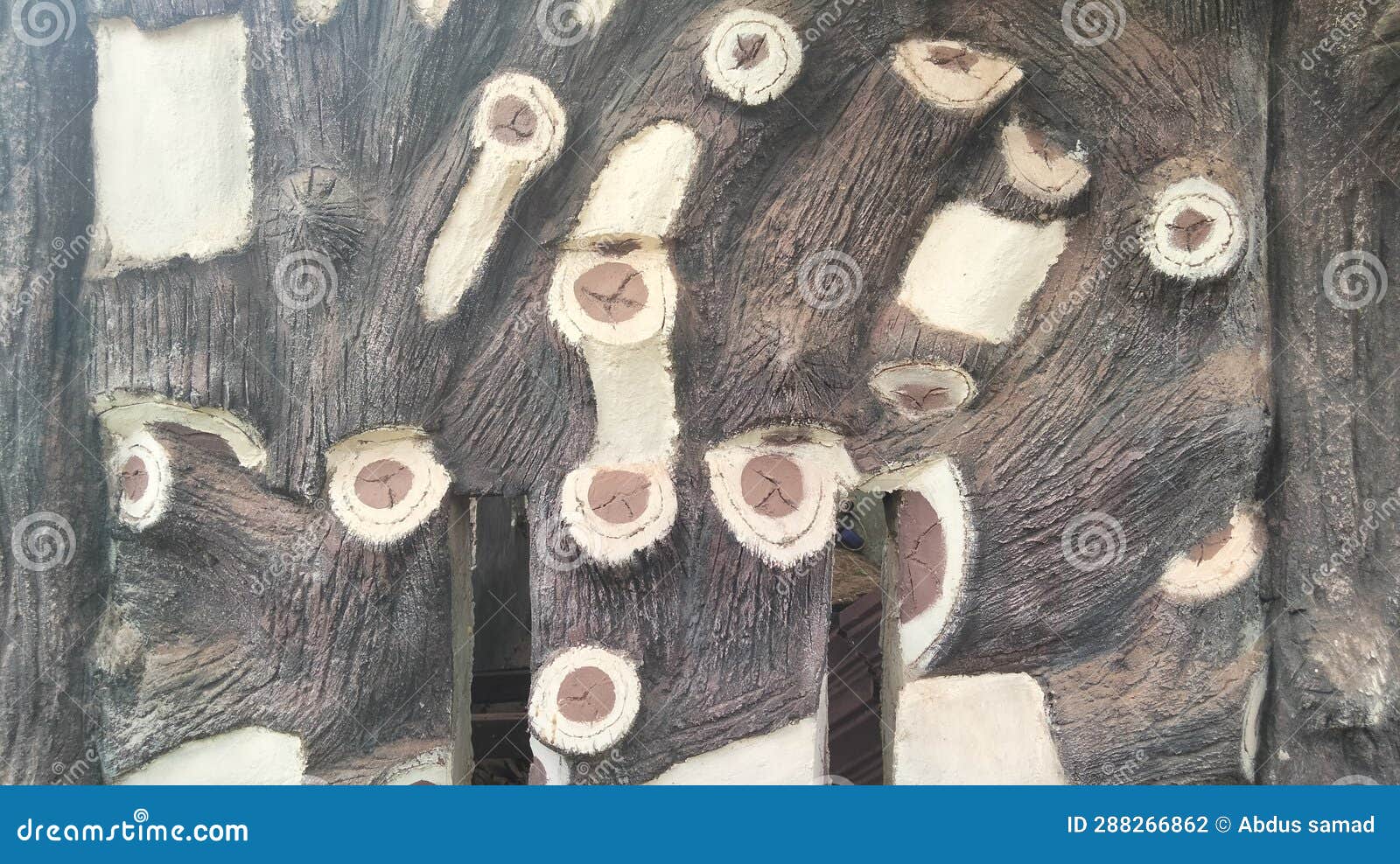 Wall Decorations in the Form of Tree Trunks are Gray and White Stock ...