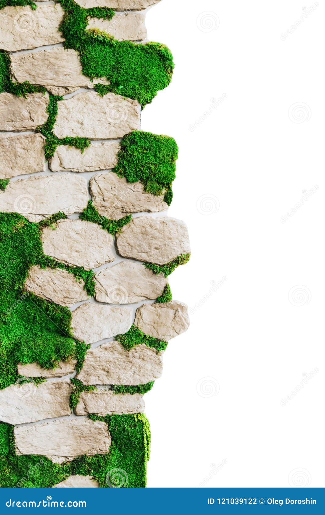 Wall of Decorative Stone and Moss Stock Photo - Image of nature, detail ...
