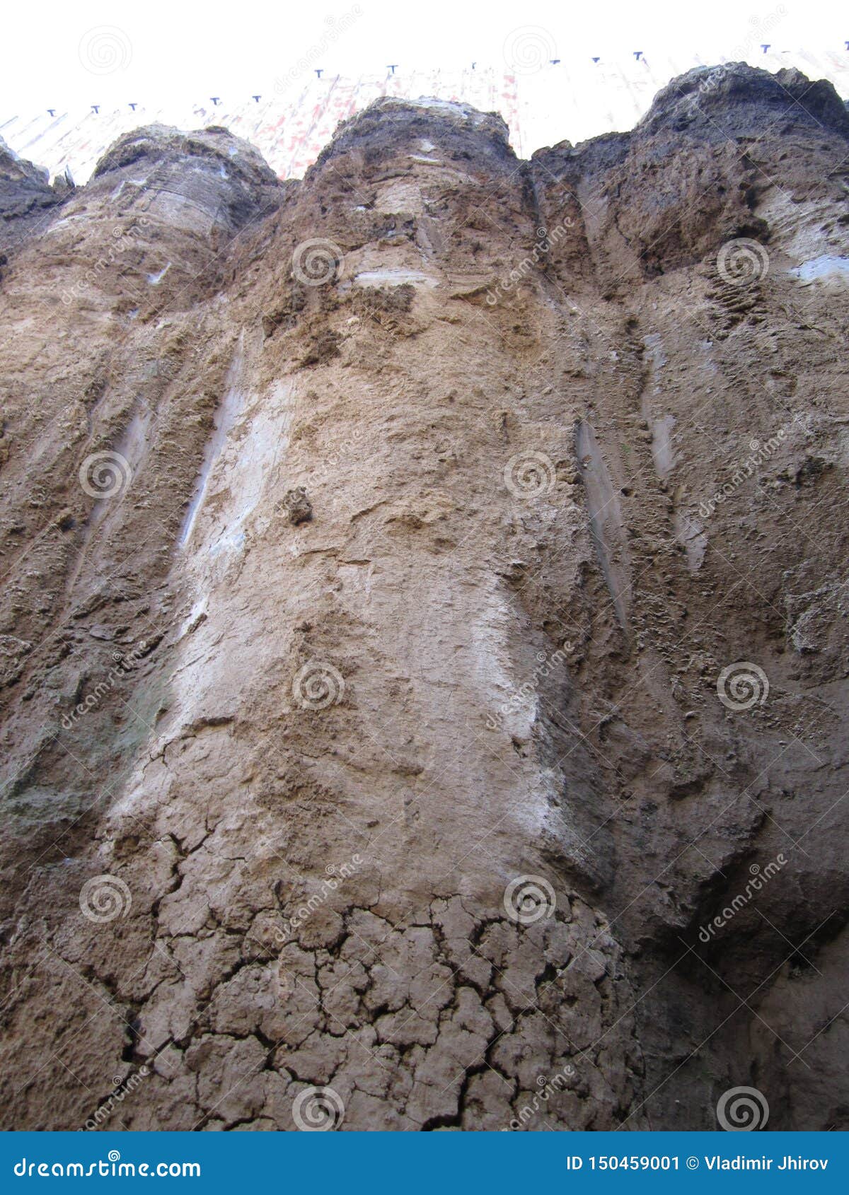 Sheer wall of deep pit stock image. Image of wooden - 150459001