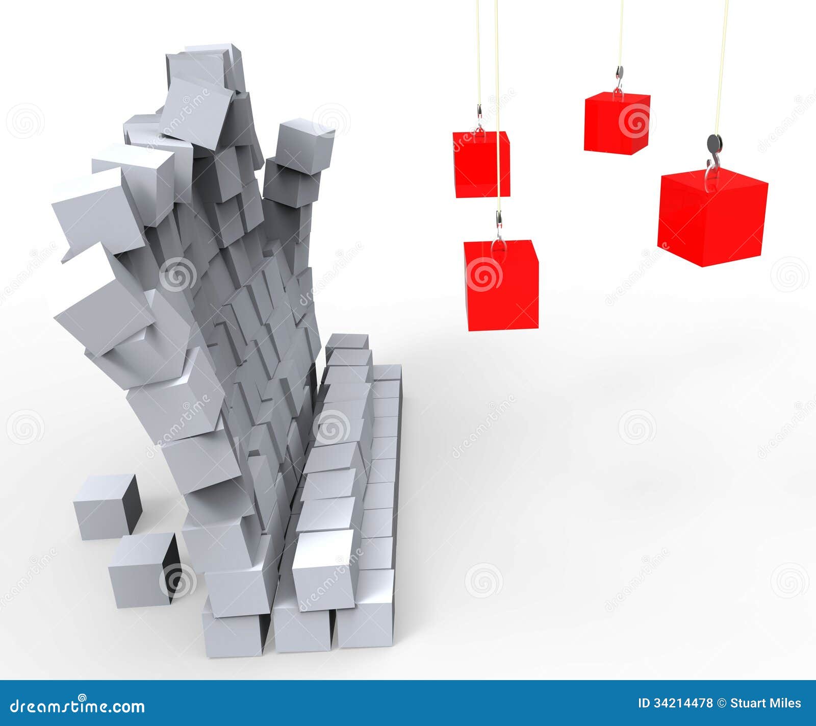 Wall Demolition Showing Impact and Destruction Stock Illustration ...