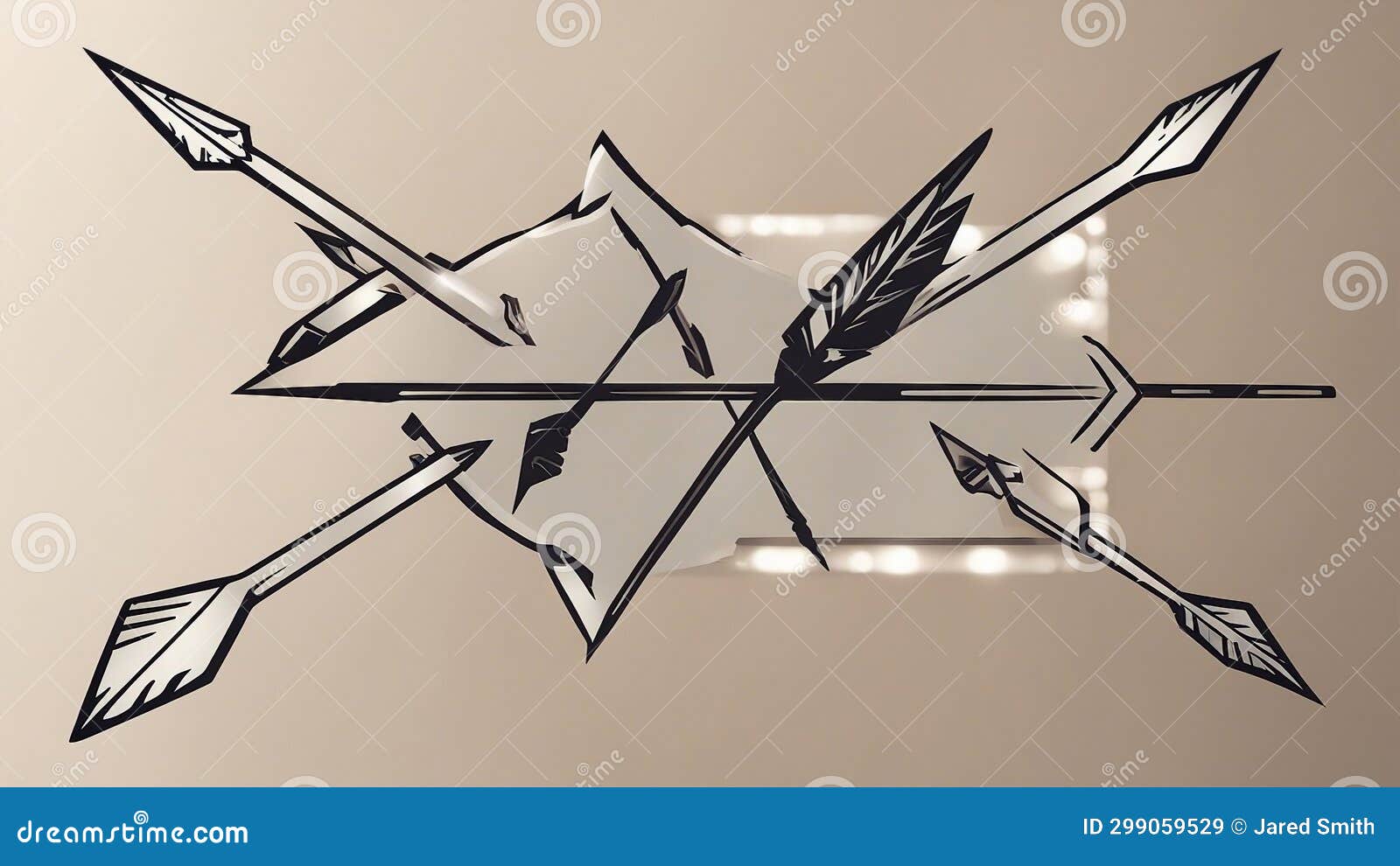 A Wall Design with Arrow and Arrows Stock Illustration - Illustration ...