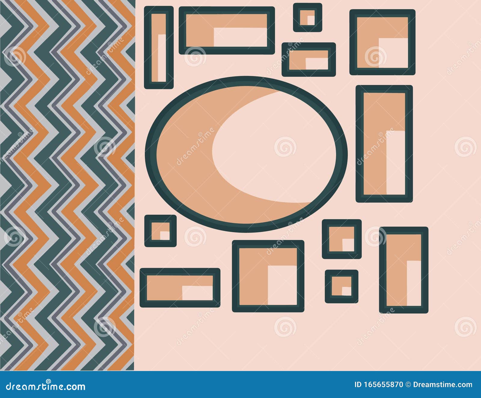 Wall design with pattern stock vector. Illustration of colorful - 165655870