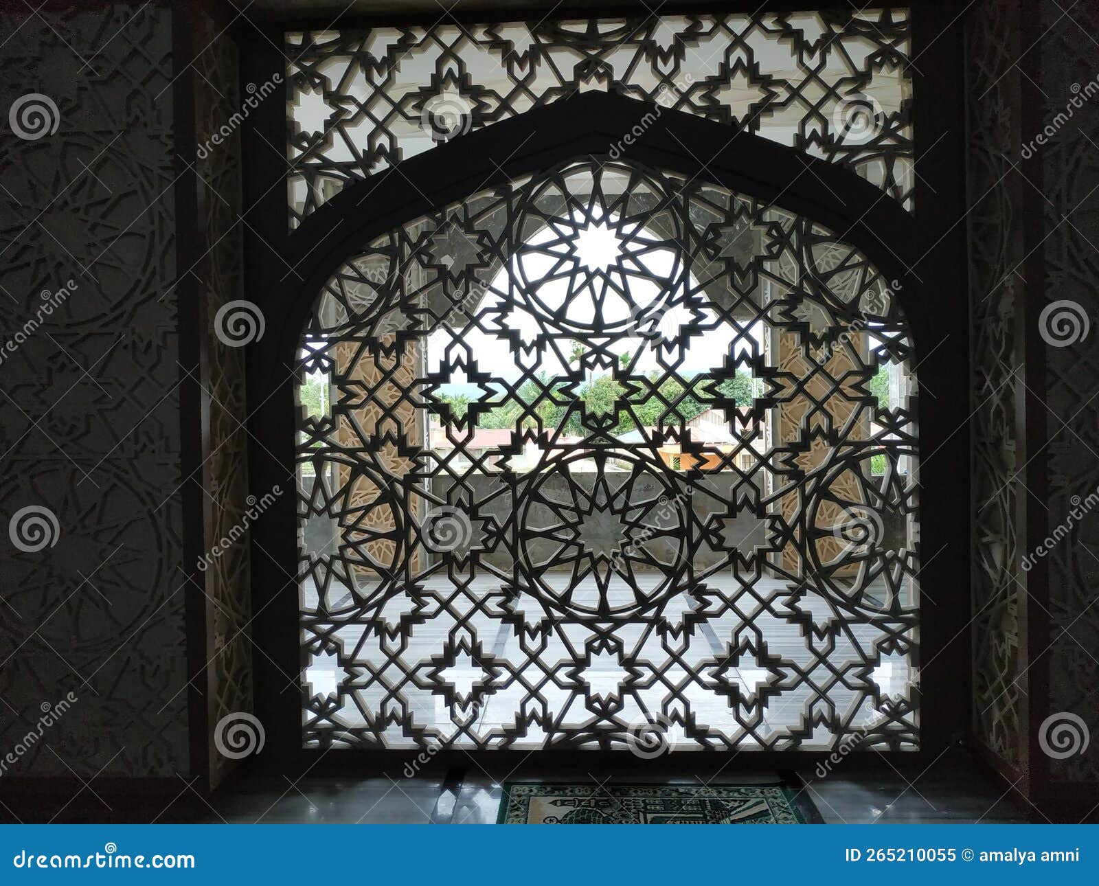 Wall designs in mosques stock image. Image of glass - 265210055