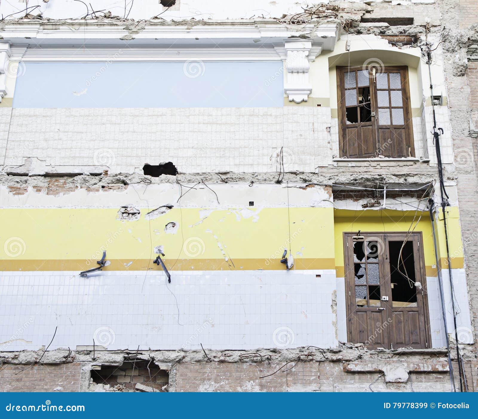 Wall destroyed wall stock image. Image of break, design - 79778399