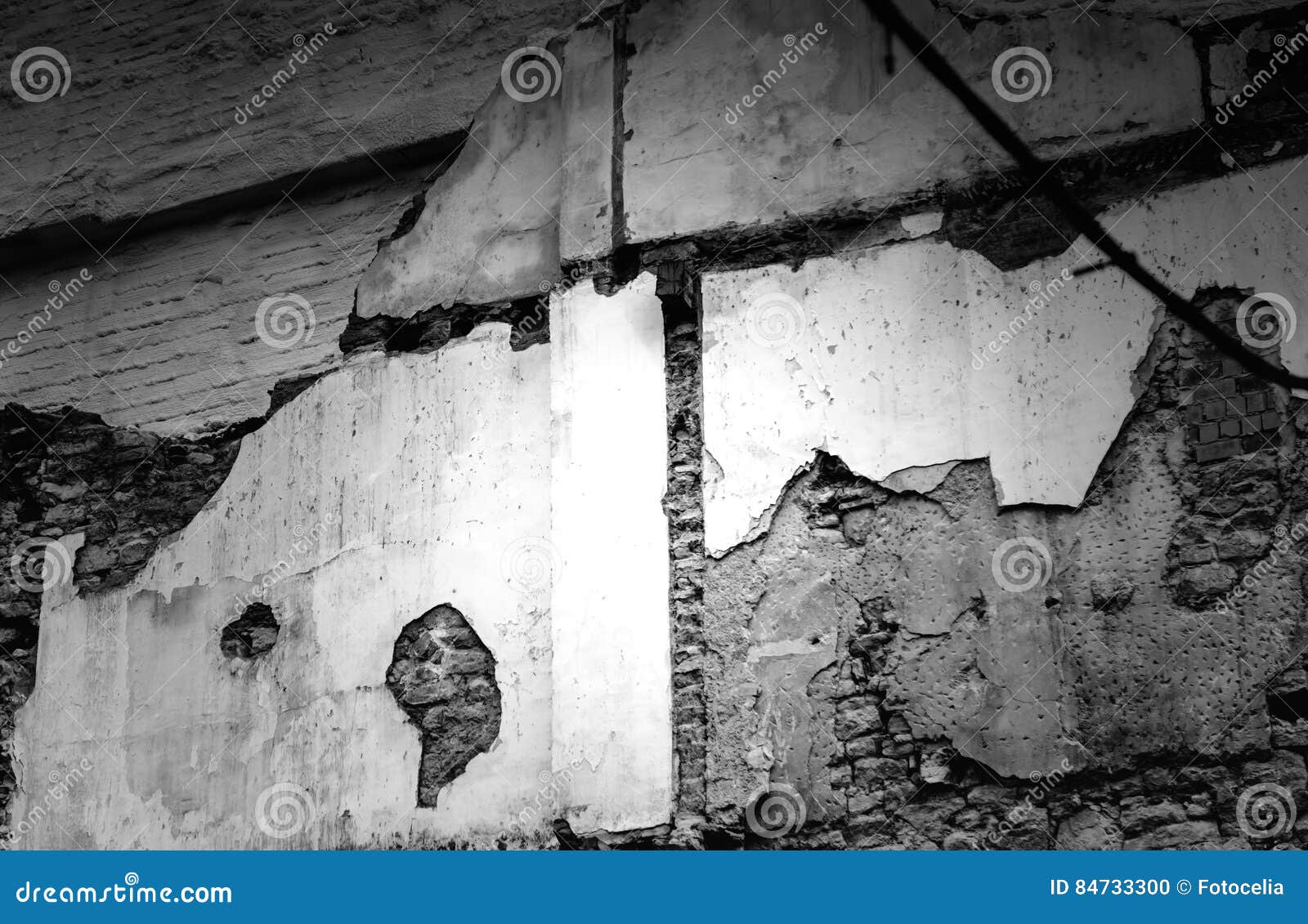 Wall destroyed wall stock photo. Image of cracked, damaged - 84733300