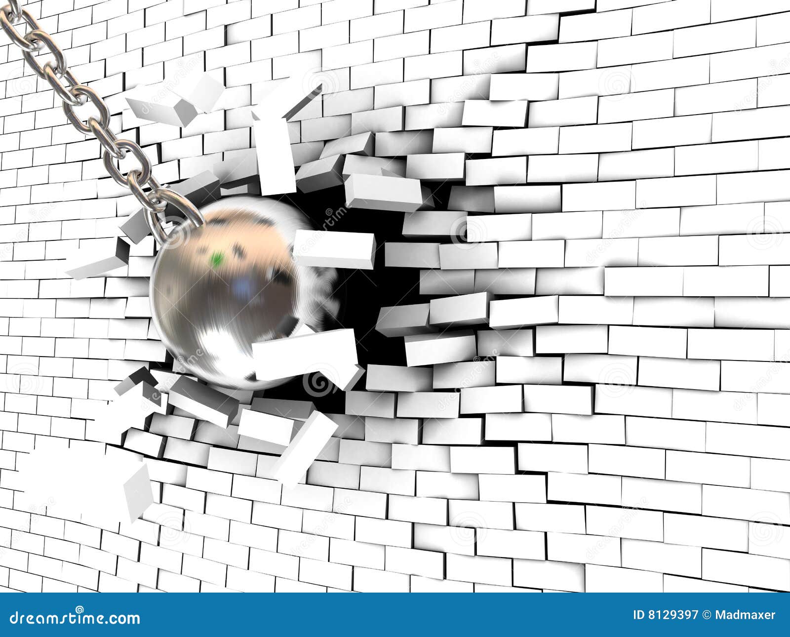 Wall destruction stock illustration. Illustration of light - 8129397