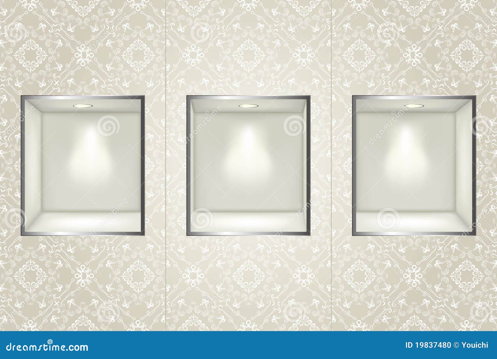 Wall display stock vector. Illustration of light, display - 19837480