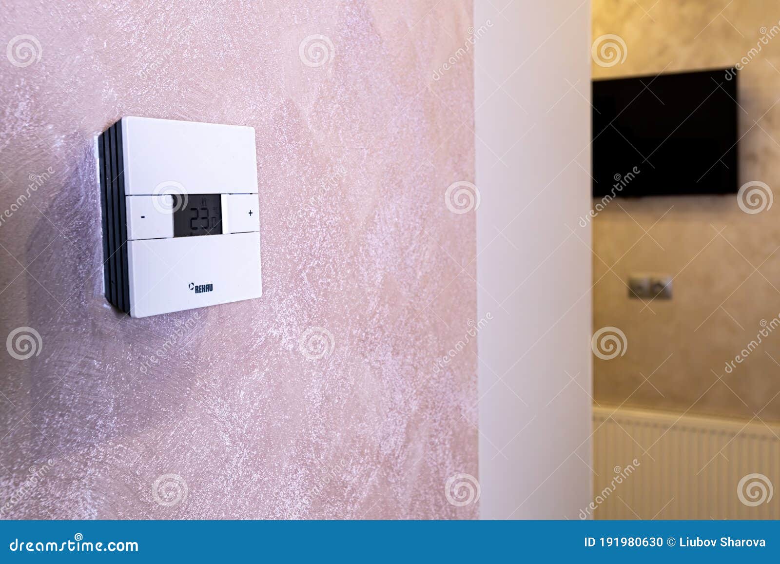 Wall Display Shows Air Temperature Inside the Apartment Room Stock ...