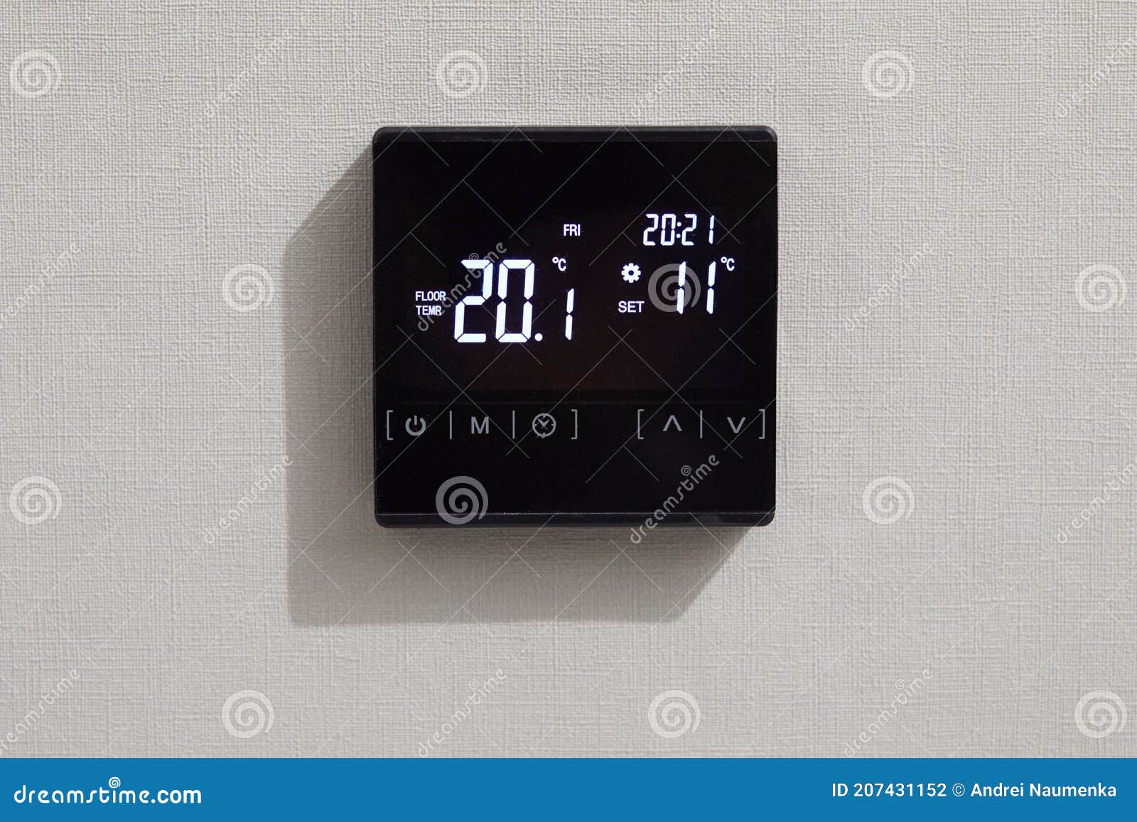 Wall Display Shows Air Temperature Inside the Room. Smart Black Panel ...