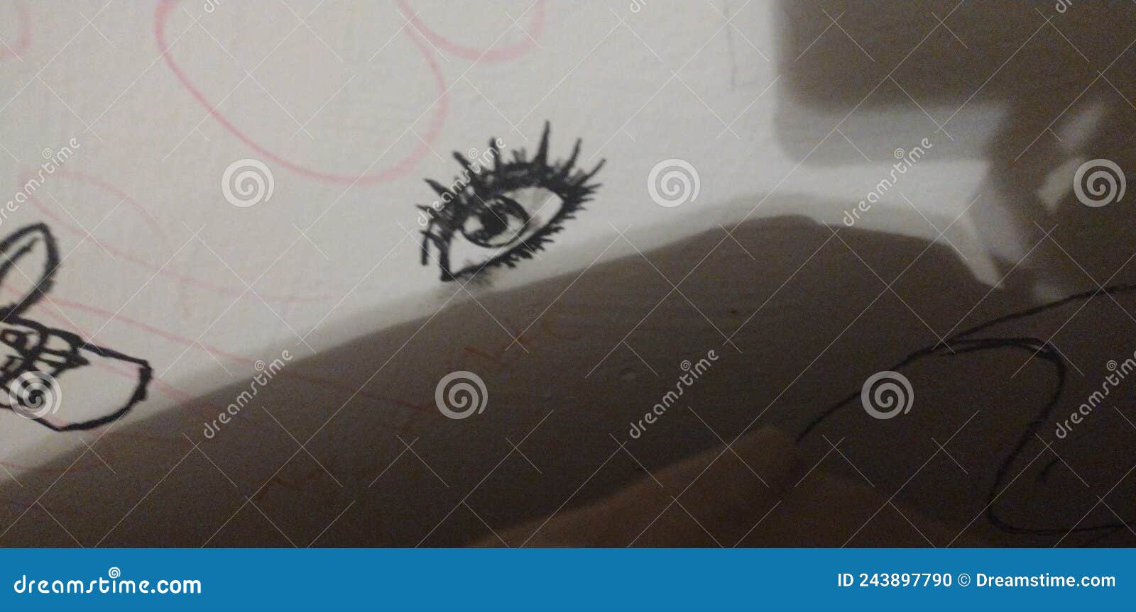 Wall drawings at home stock photo. Image of home, wall - 243897790