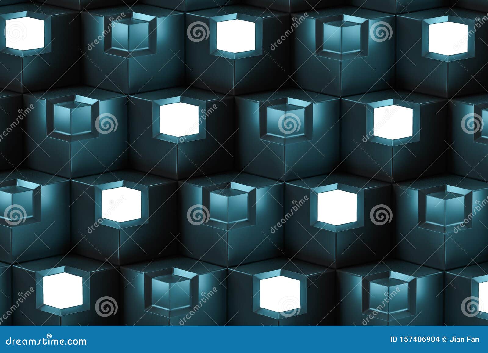 The Wall with Duplicate Squares Stacked, 3d Rendering Stock ...