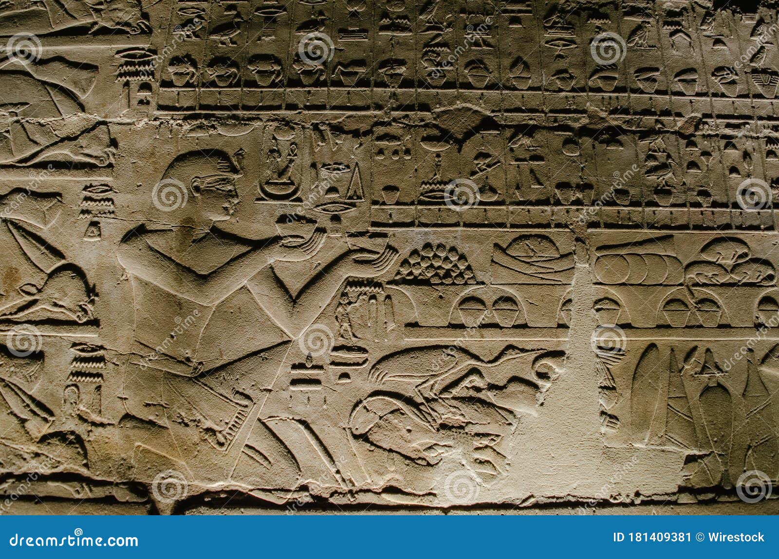 Wall with Egyptian writing stock image. Image of collection - 181409381