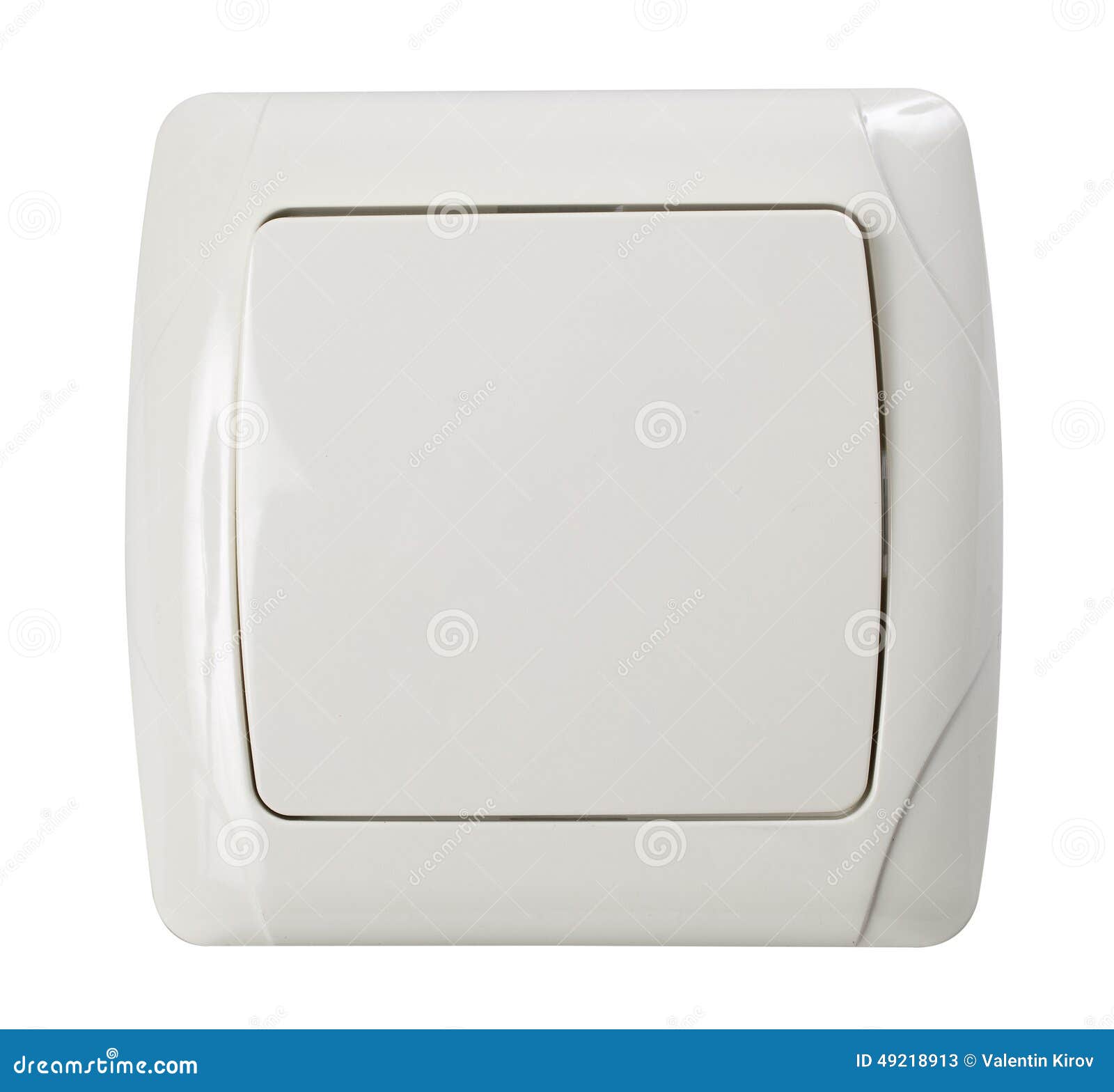 Wall Electric Light Switch in Ivory Color Isolated on White with Stock ...