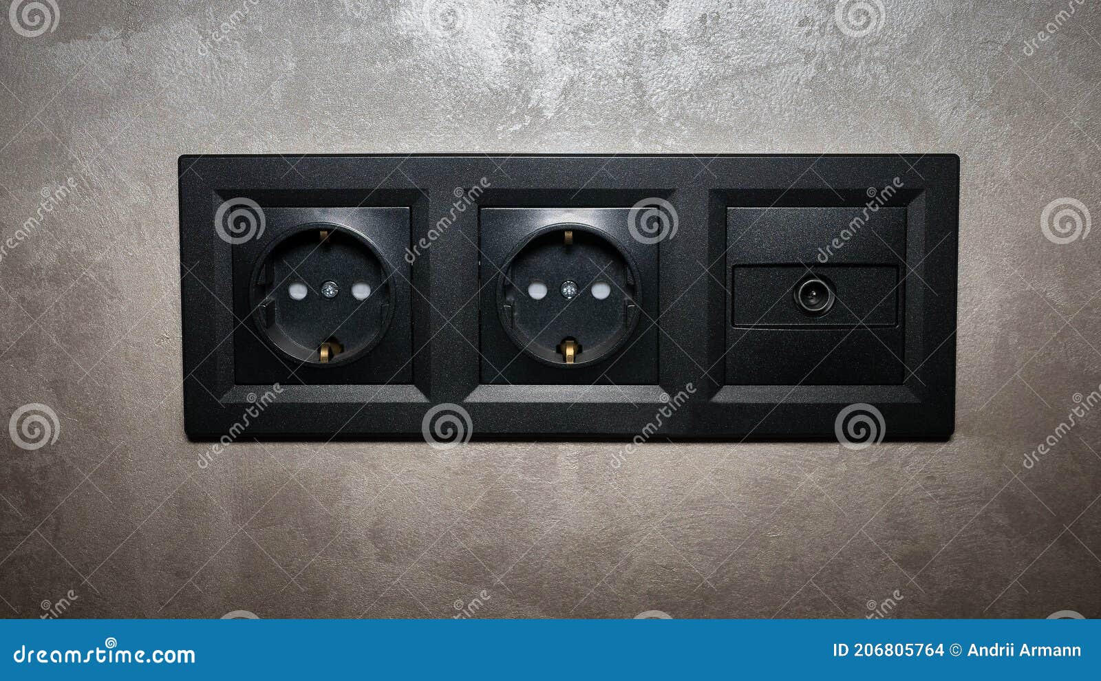 Wall Electrical Socket, Interior Socket, TV Antenna Adapter Stock Photo ...