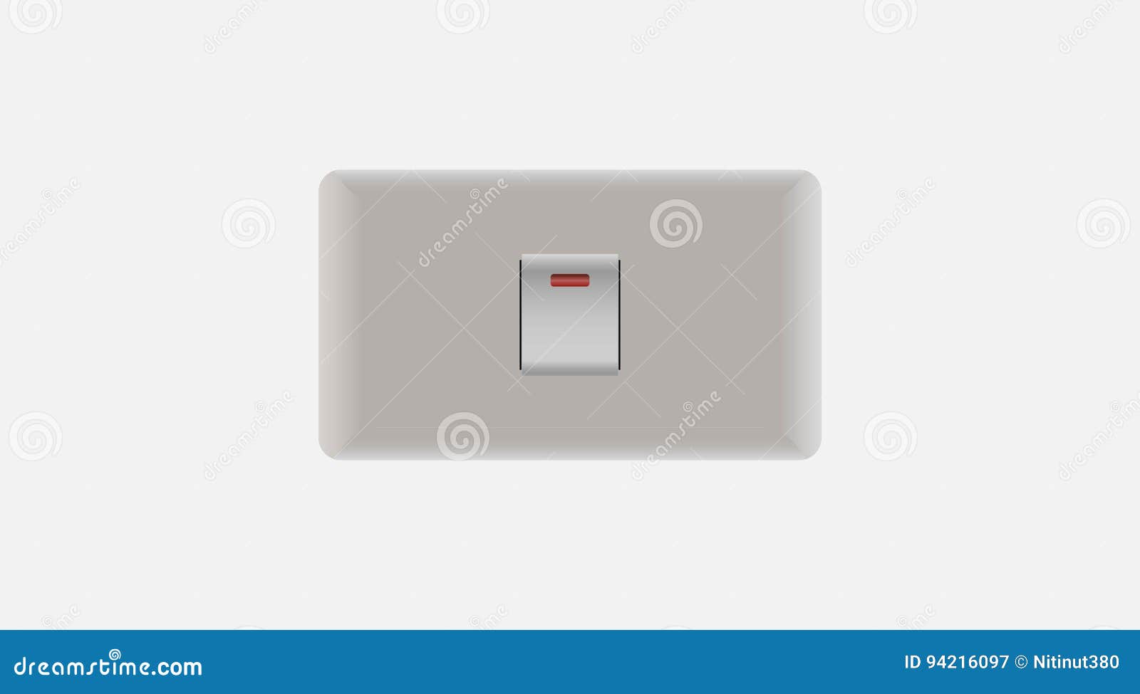 Wall Electricity Button Switch Vector Stock Illustration - Illustration ...