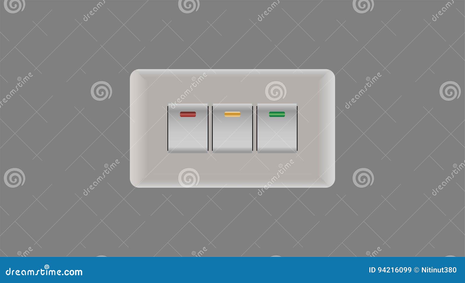 Wall Electricity Button Switch Vector Stock Illustration - Illustration ...