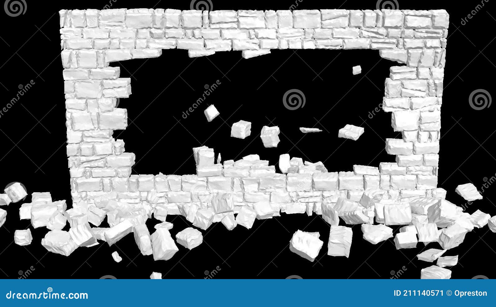 Wall Explosion, Destruction. 3D Animation Stock Video - Video of damage ...