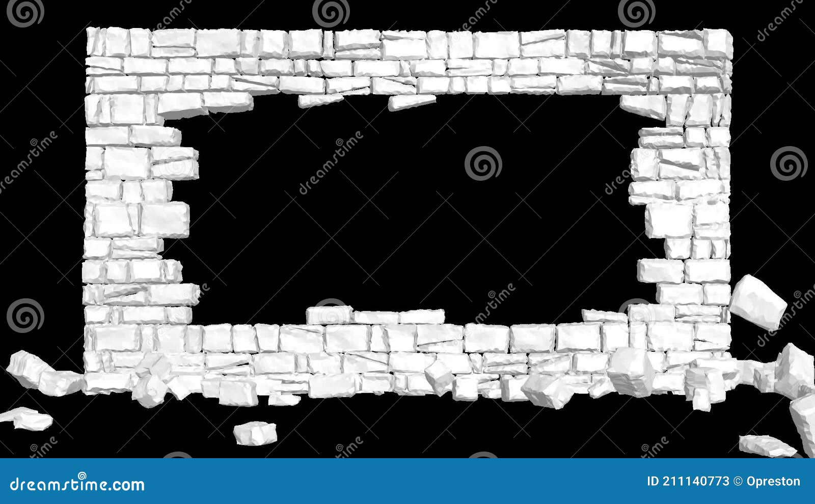 Wall Explosion, Destruction. 3D Animation Stock Video - Video of brick ...