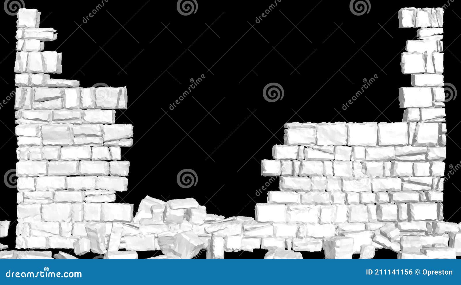 Wall Explosion, Destruction. 3D Animation Stock Footage - Video of ...