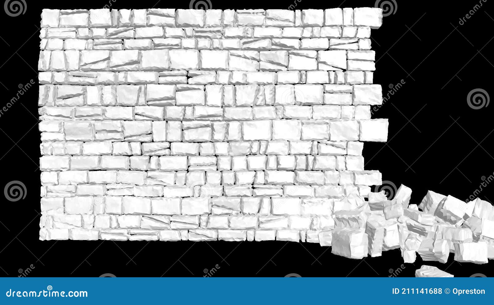 Wall Explosion, Destruction. 3D Animation Stock Footage - Video of ...