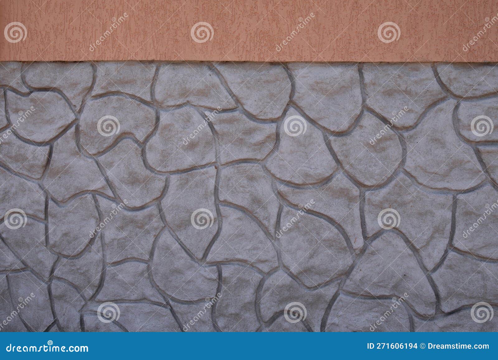 Wall Facade Made with Concrete in Rubble Stone Shape and Stucco Bark ...