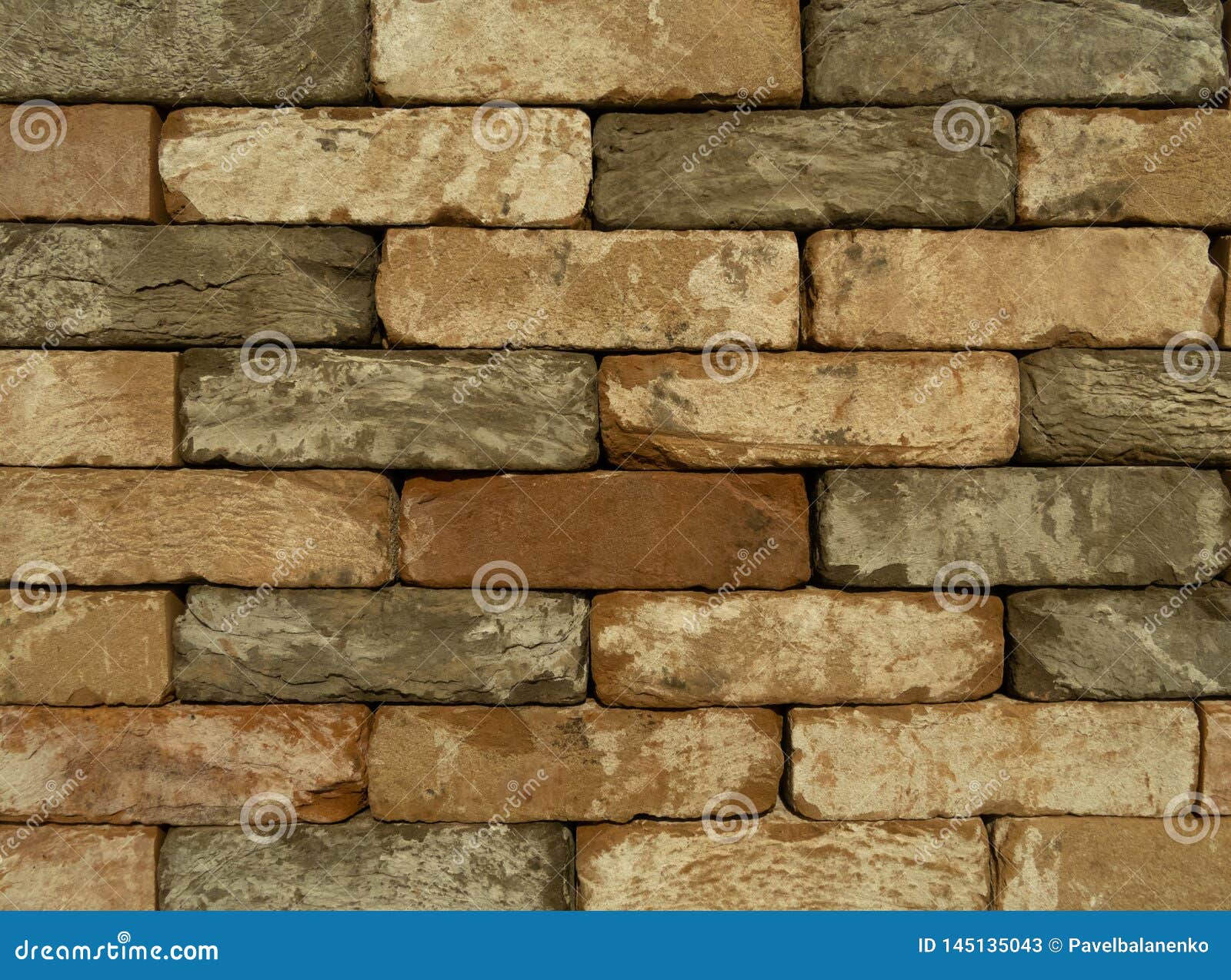 Wall of Faded Vintage Bricks. Abstract Textured Background Stock Image ...