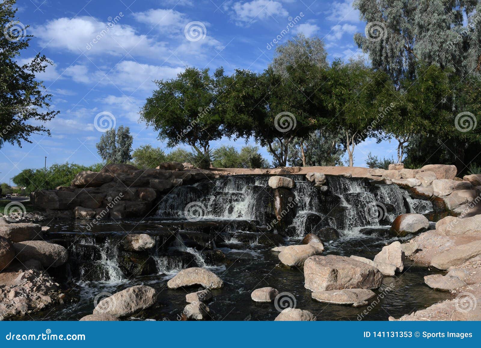 Water Fall Fountain editorial stock photo. Image of wall - 141131353