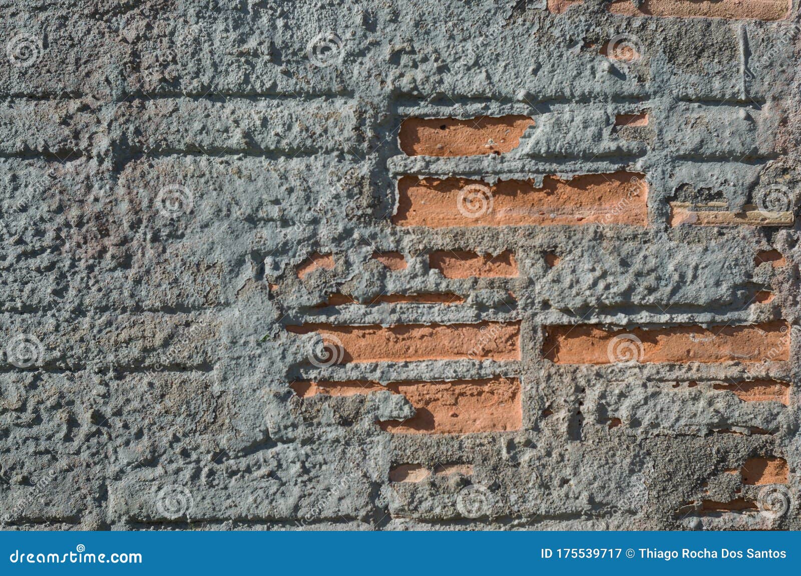 Wall with Falling Plaster and Clay Brick Appearing, Constructive Defect ...