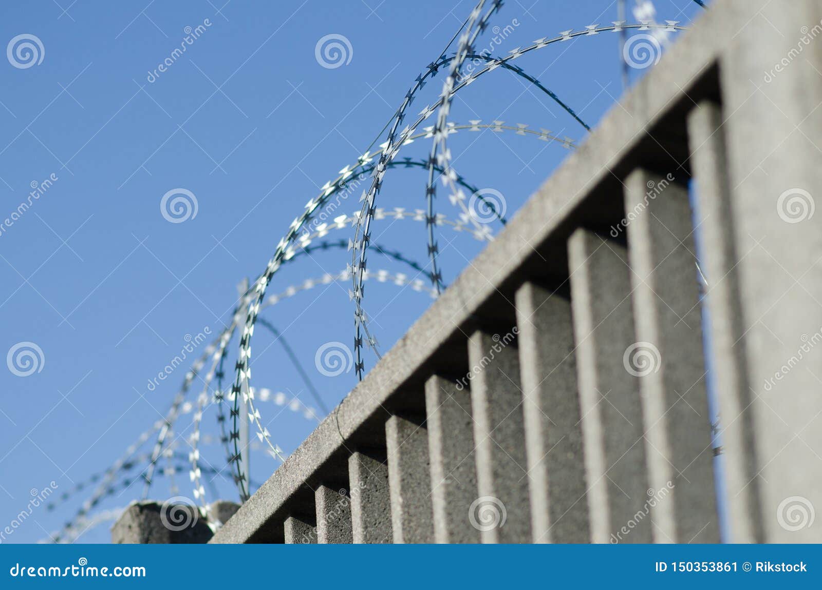 American Barbed Wire Fence, with Blades and Sharp Points. Stock Image ...