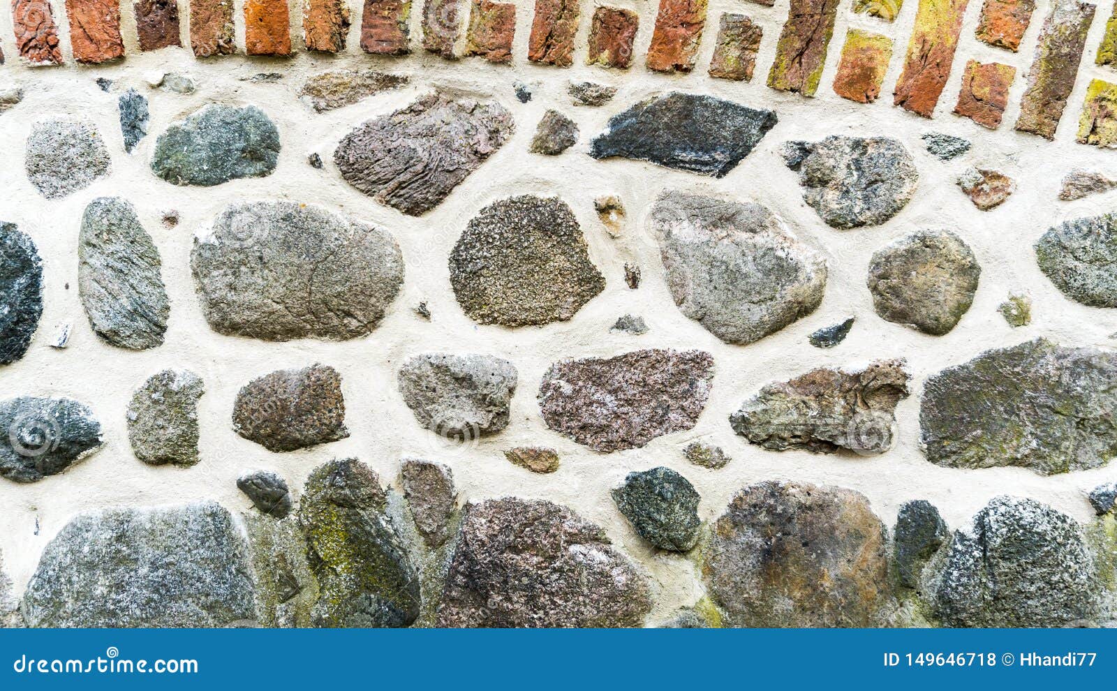 Wall of Field Stones and Red Bricks Stock Photo - Image of building ...