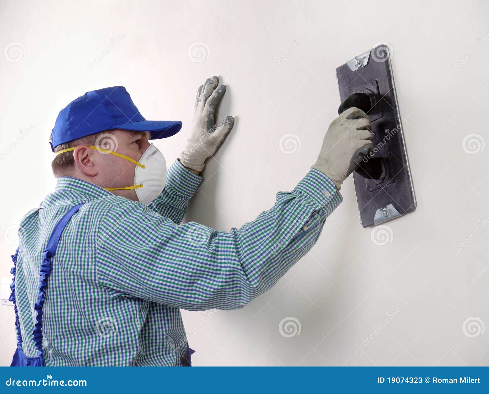 Wall finishing work stock image. Image of industry, gypsum - 19074323
