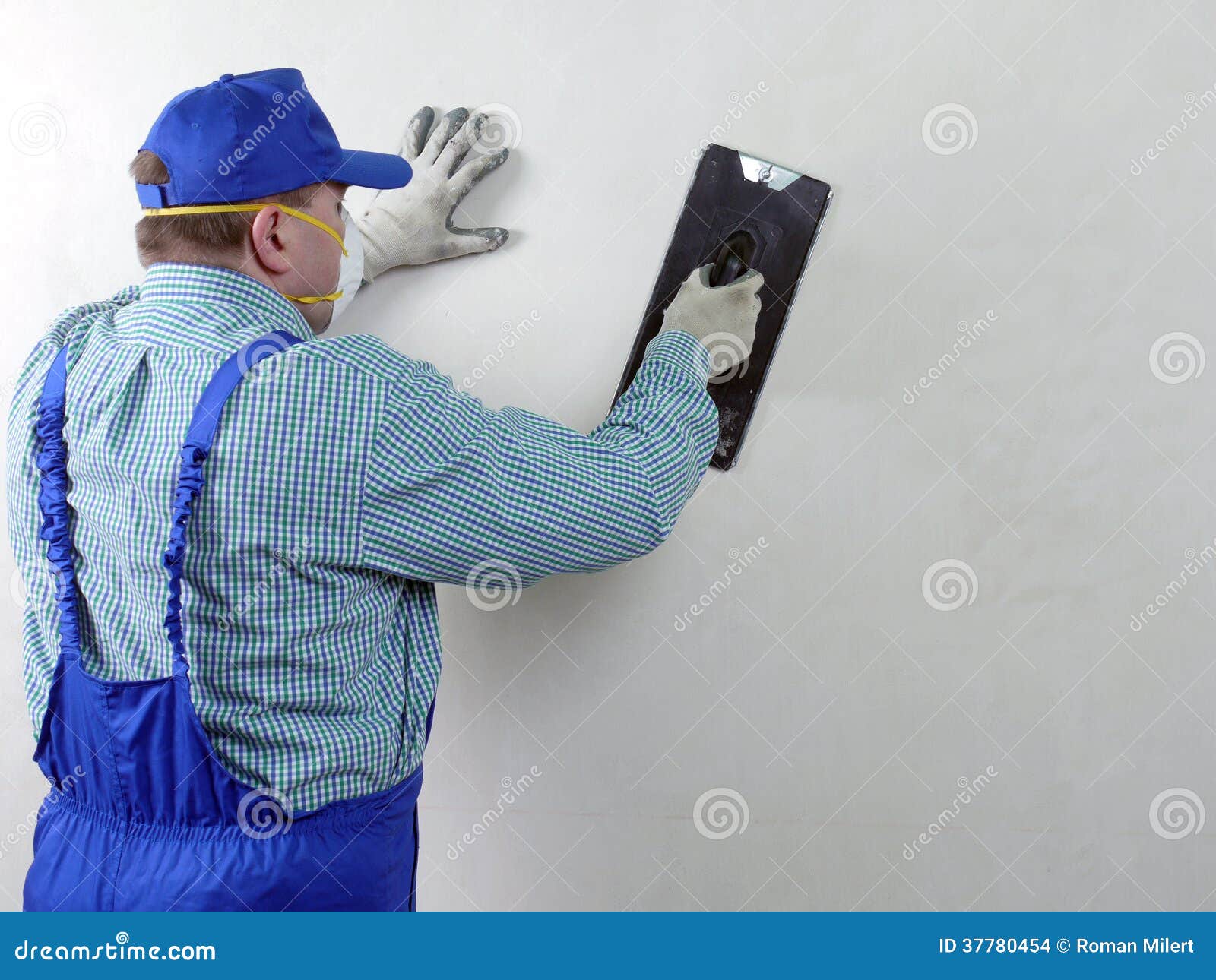 Wall finishing work stock photo. Image of construction - 37780454