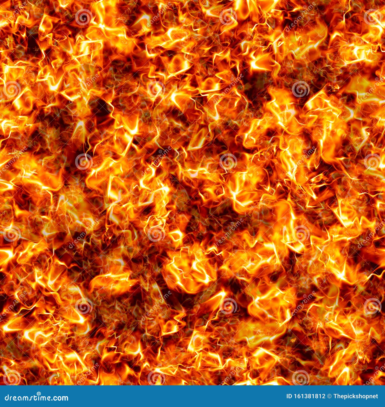 Fire Wall Surface with Burning Flames Stock Illustration - Illustration ...