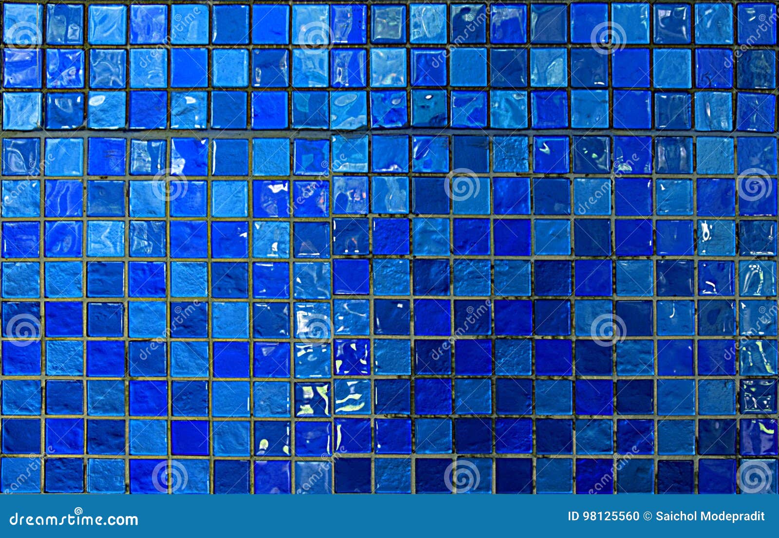 Wall and Floor Mosaic Tiles in Azure Blue Stock Photo - Image of green ...