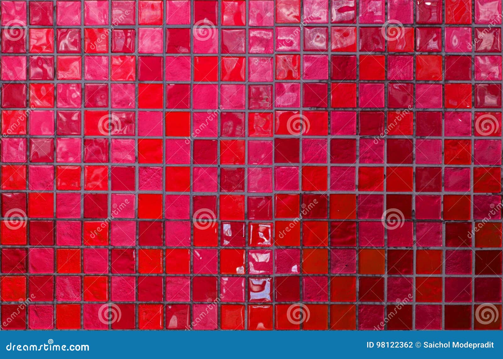 Wall and Floor Mosaic Tiles in Azure Red Stock Photo - Image of tile ...