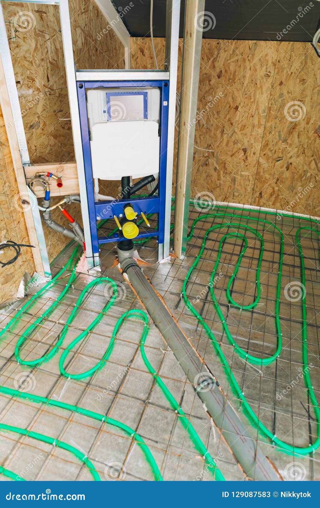 In-wall Flush System Installation Stock Image - Image of modern, house ...