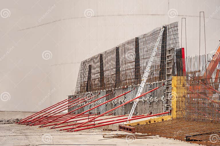 Vertical Formwork in Industrial Stock Photo - Image of construction ...