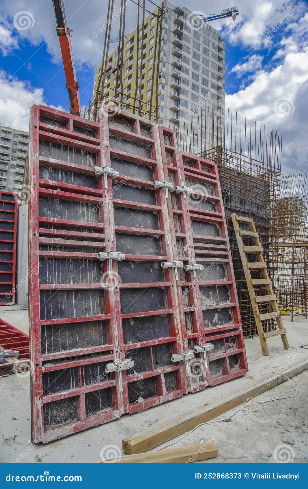 Wall formwork panels stock image. Image of anchor, frame - 252868373