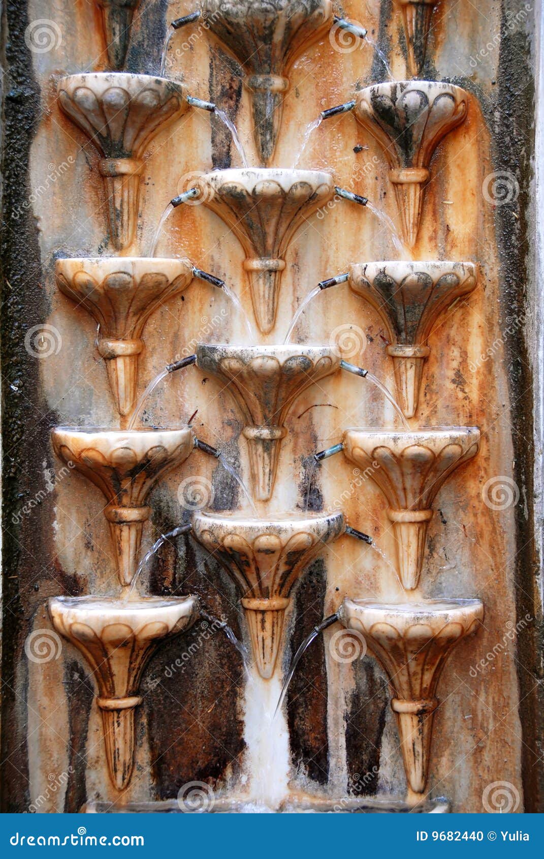 Wall fountain stock photo. Image of detail, details, flow - 9682440